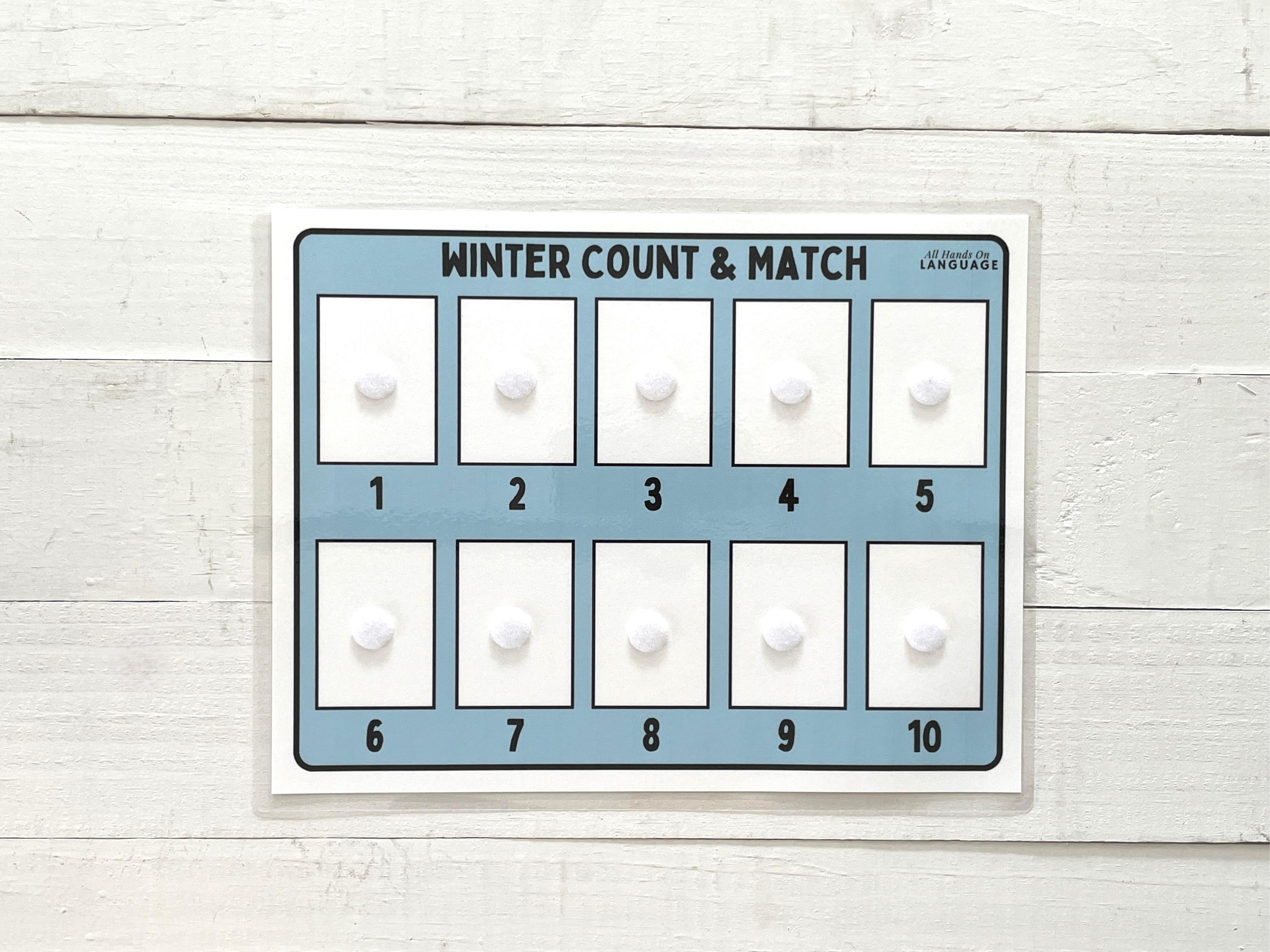 Winter Count and Match Activity: Numbers 1-10 (printable PDF) - Etsy