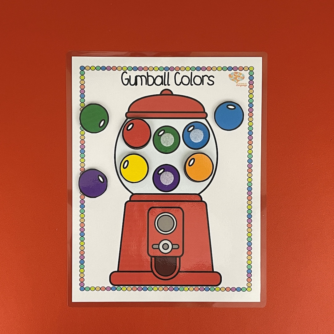 Gumball Machine Color Match Activity, Match the Red, Orange, Yellow ...
