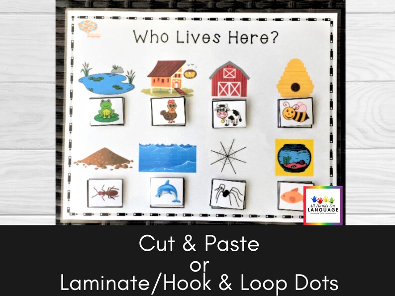 Animals and Homes Matching Activity, Who Lives Here? Associations ...