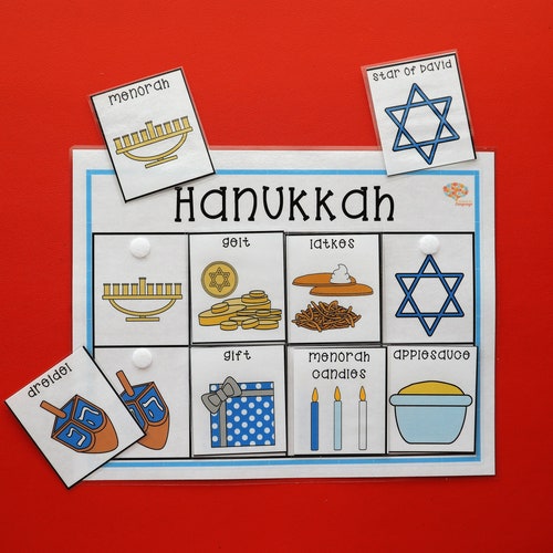 Hanukkah Matching Activity Sheet 8 Labeled Pictures Jewish - Etsy