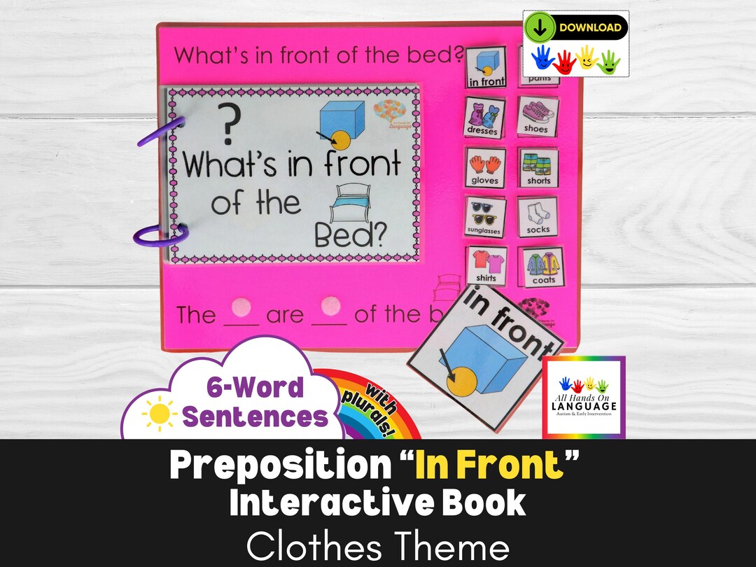 What's in Front of the Bed? Interactive Book for Preposition IN FRONT ...