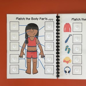 Clothes & Body Parts Interactive Book: Darker Skin Female, Autism ...