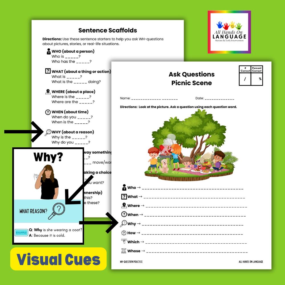 Wh-questions No Prep Packet | Who What Where When Why How Which Whose ...