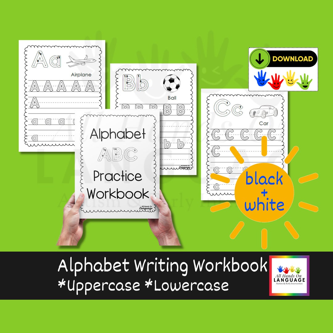 Alphabet Workbook to Practice Writing, Uppercase and Lowercase Letters ...