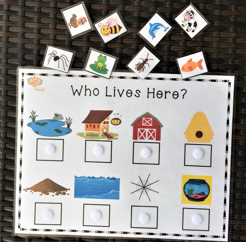 Animals and Homes Matching Activity Who Lives Here - Etsy
