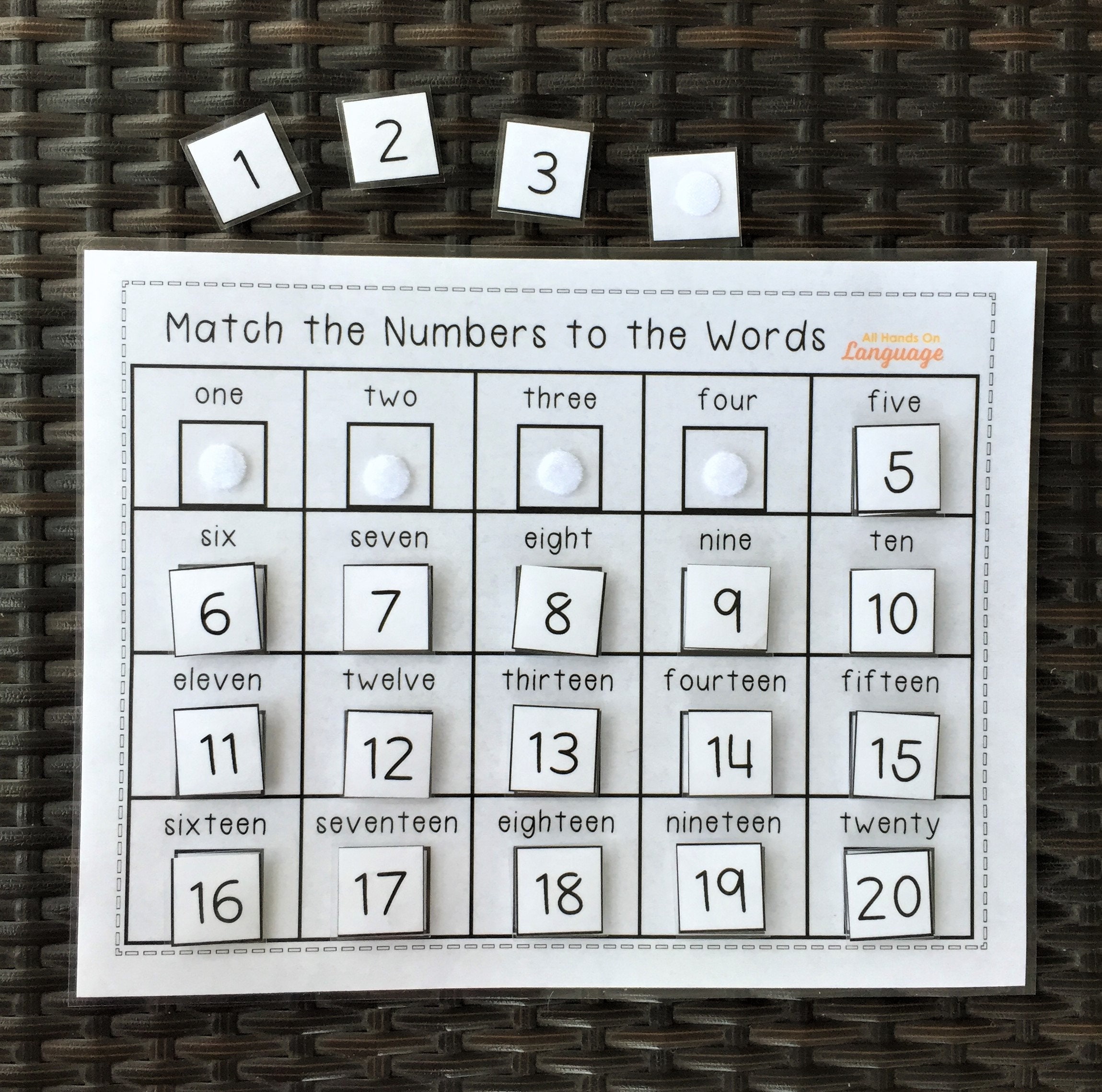 Numbers 1-20 Match the Number to the Word Activity Numbers in - Etsy ...