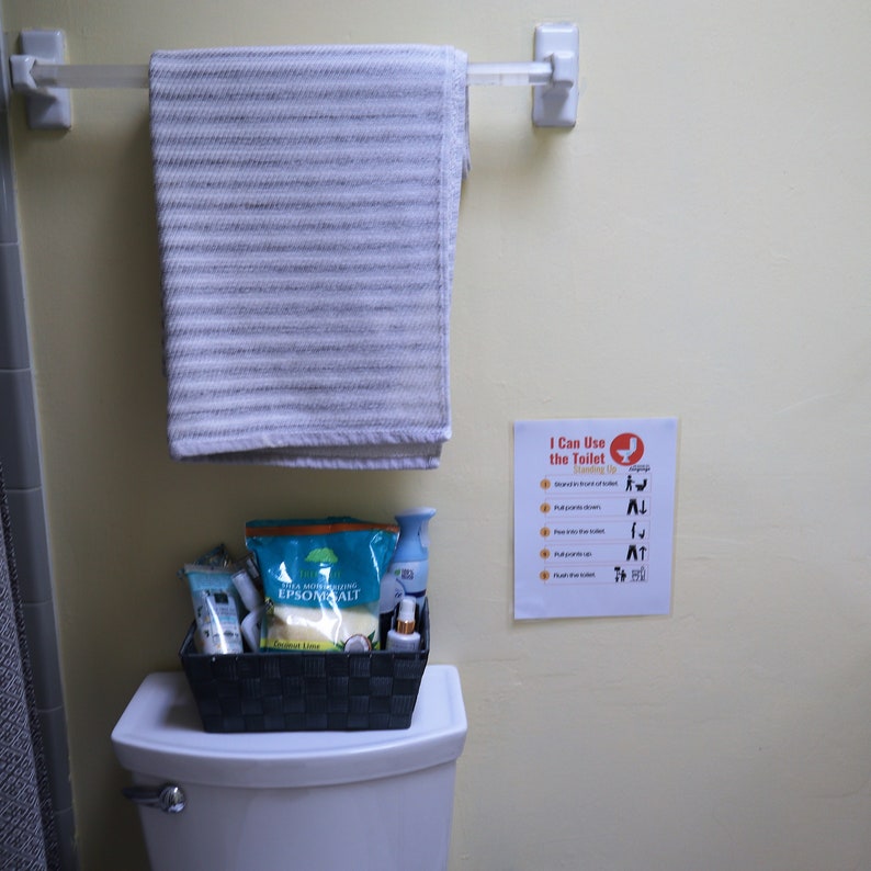 Toileting Sequence Chart I Can Use the Toilet Standing Up - Etsy
