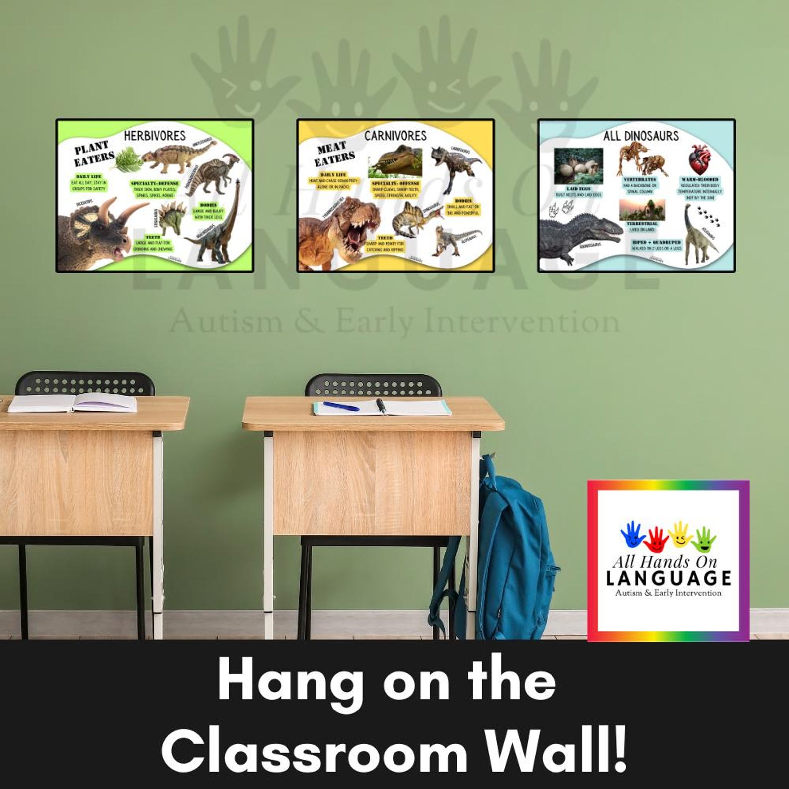 Dinosaur Reference Posters: Carnivores, Herbivores, Common Traits (US ...