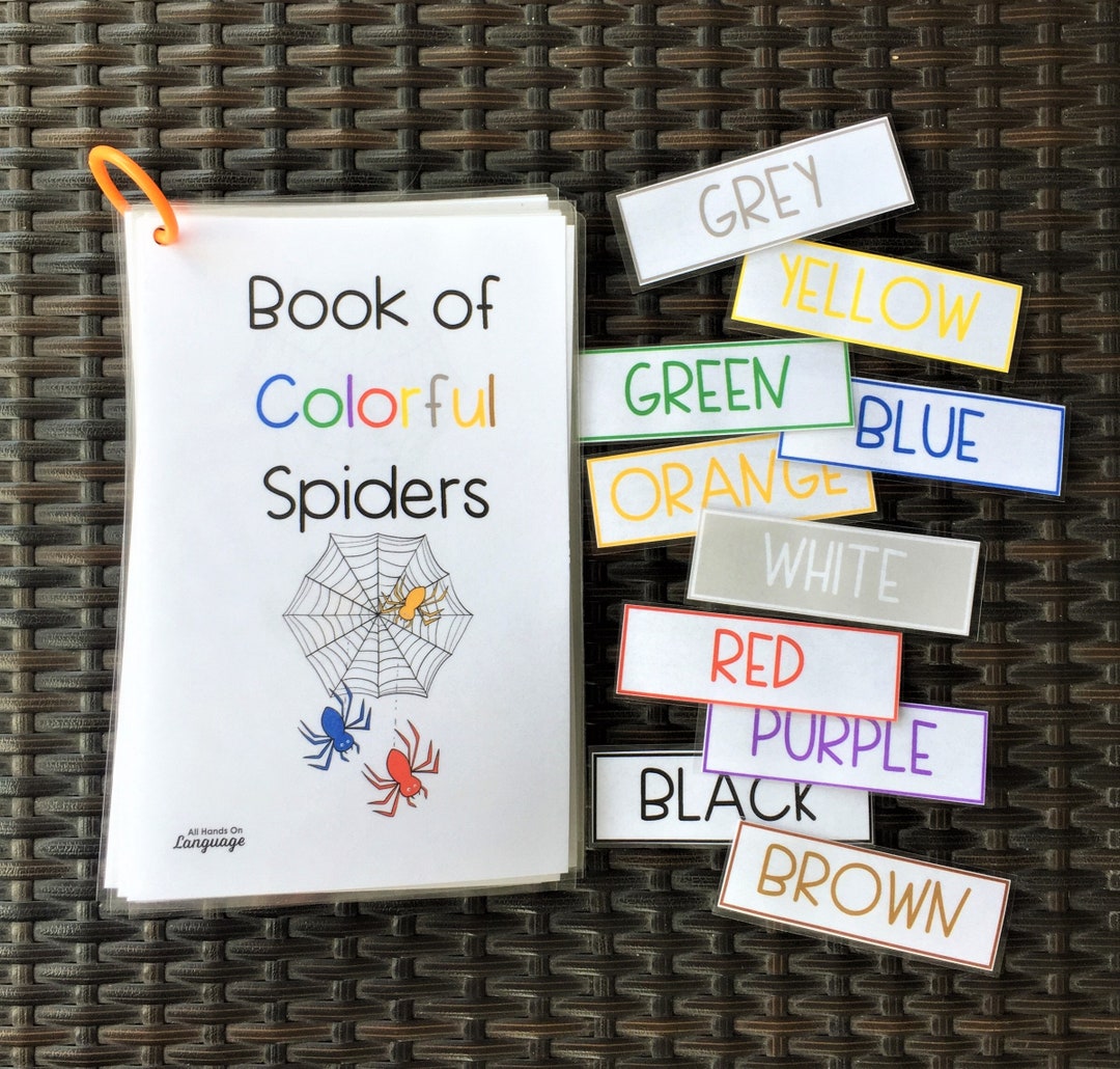 Book of Colorful Spiders, Match 10 Labeled Colors to the Spiders in the ...