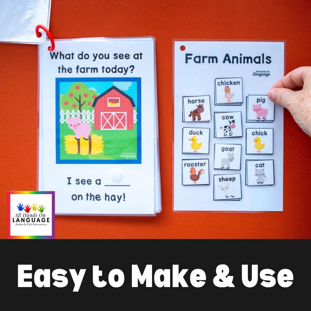 Farm Animals Interactive Book: Speech & Autism Learning (printable PDF ...