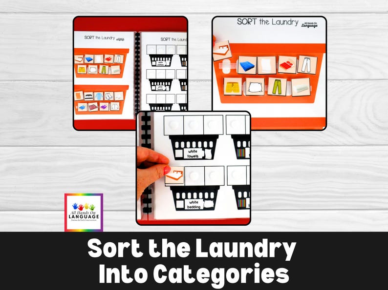 Laundry Skills INTERACTIVE Book: Sorting & Washing Guide, Autism Life ...