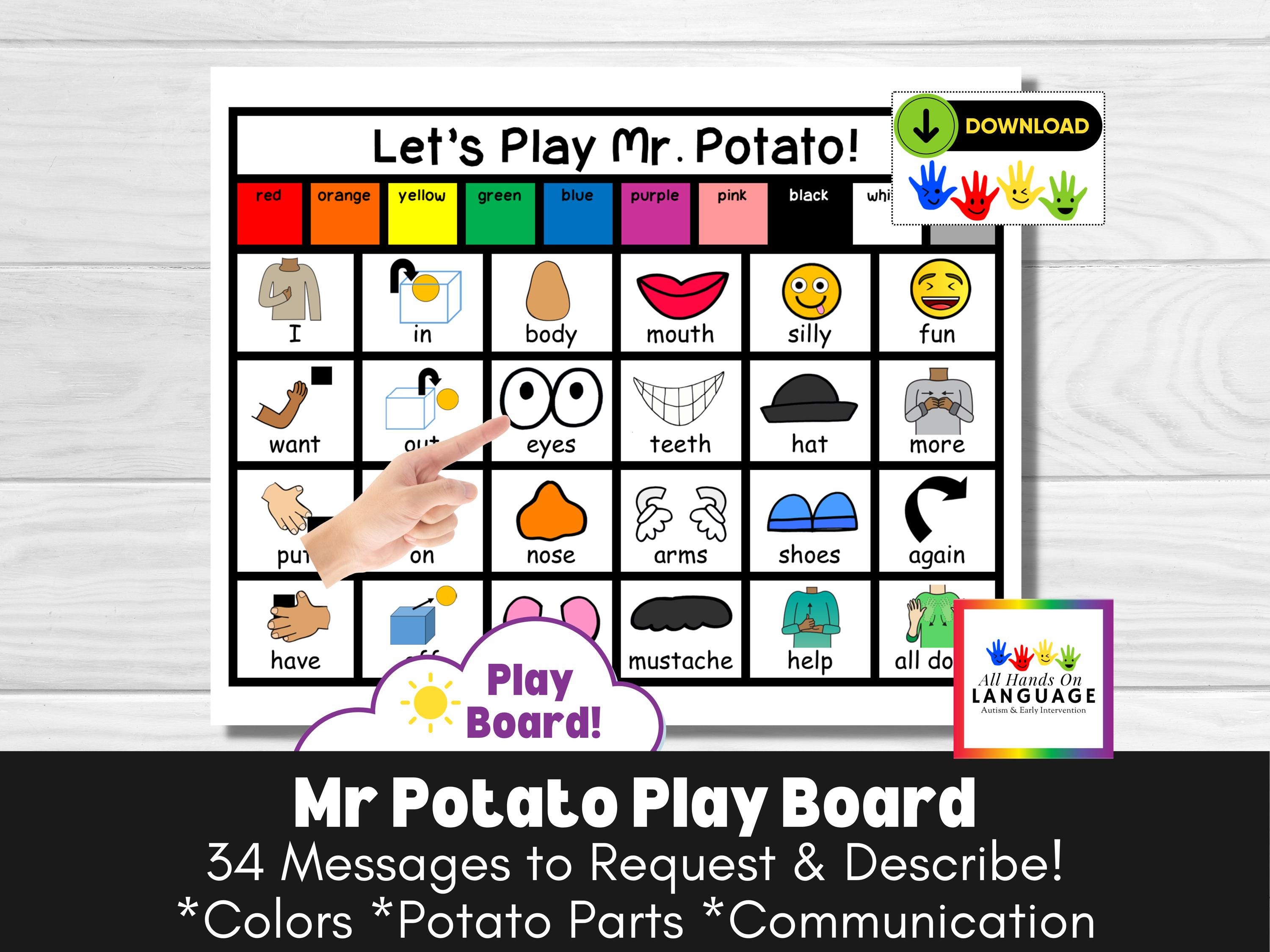 Mr. Potato Communication Board: AAC Speech & Autism Activity (PDF ...