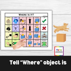 Preposition Communication Board 24, Ask and Answer Where Questions With ...