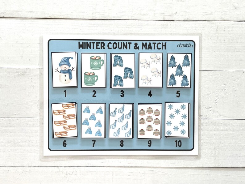 Winter Count and Match Activity: Numbers 1-10 (printable PDF) - Etsy