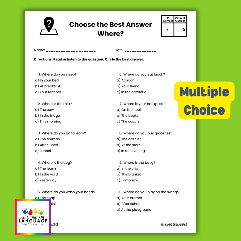 Wh-questions No Prep Packet | Who What Where When Why How Which Whose ...