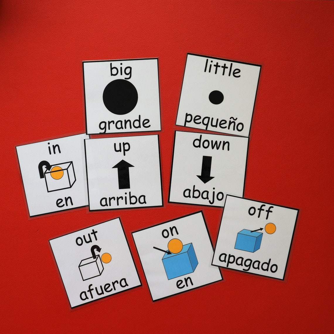 Bilingual Spanish English Vocabulary Cue Cards: AAC, ESOL (PDF ...