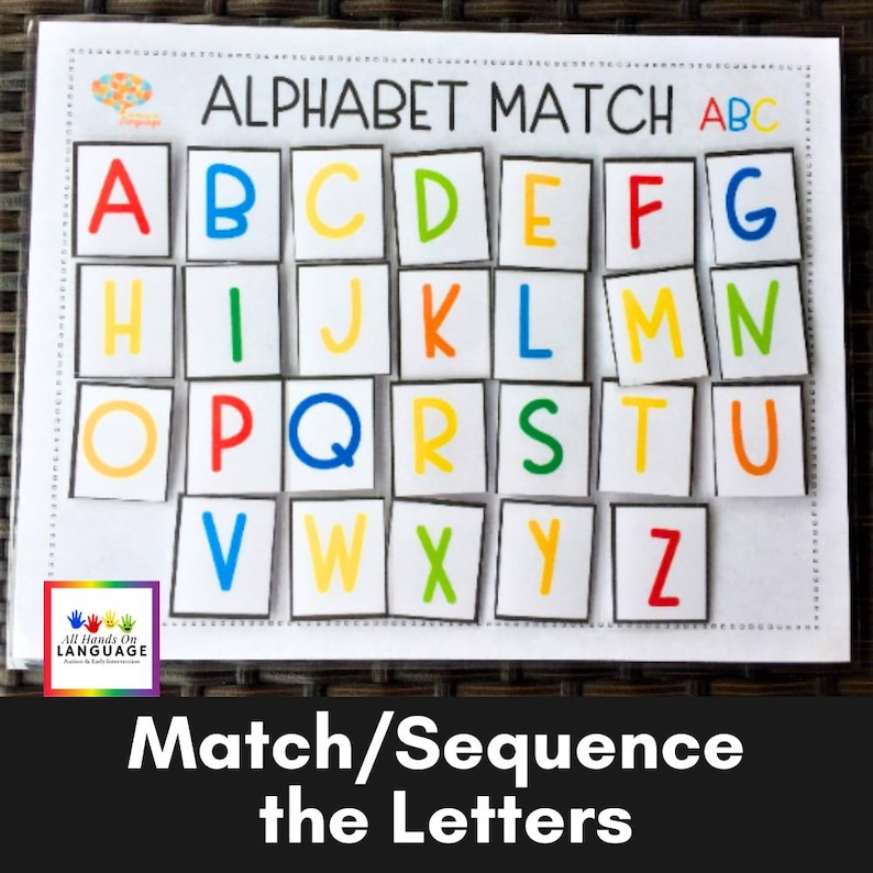 Uppercase Alphabet Matching Activity: Autism & Preschool Printable (PDF ...