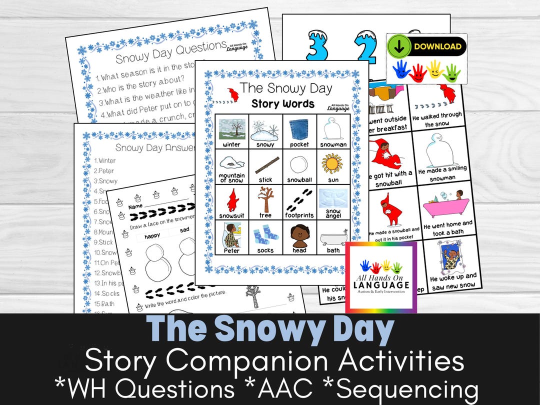 The Snowy Day Story Companion, 12 Story Squelling Cards ...