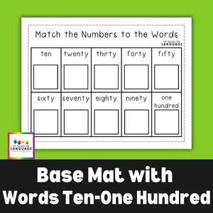 Skip Count 10-100 Activity: Number to Word Match (PDF Printable) - Etsy