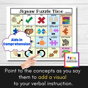 Japanese Jigsaw Puzzle Communication Board, 20 Messages to Teach and ...