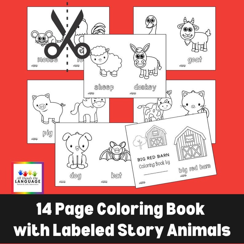 Big Red Barn Story Companion Set: Pictured Vocabulary With Choice Board ...