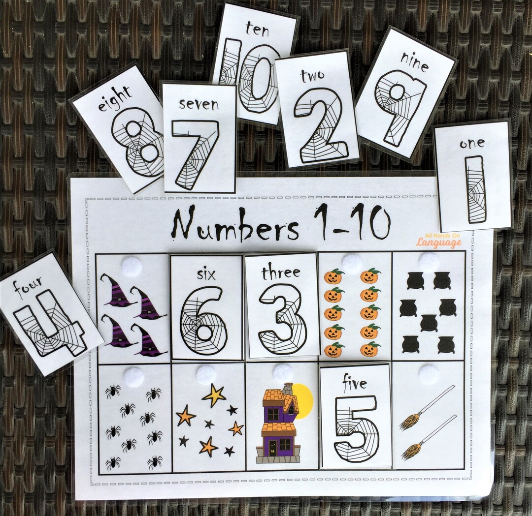 Halloween Numbers 1-10 Count and Match Activity, Autism and Preschool ...