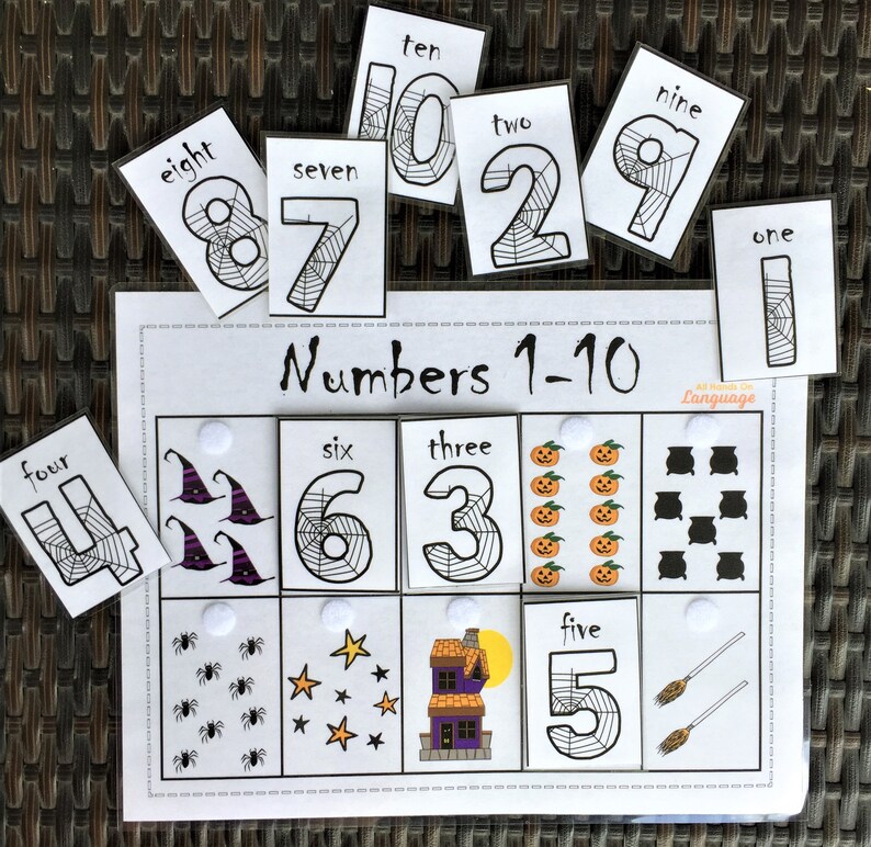 Halloween Numbers 1-10 Count and Match Activity Autism and - Etsy