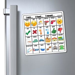 Magnetic Communication Board: 24 Picture Messages for Home & Classroom ...