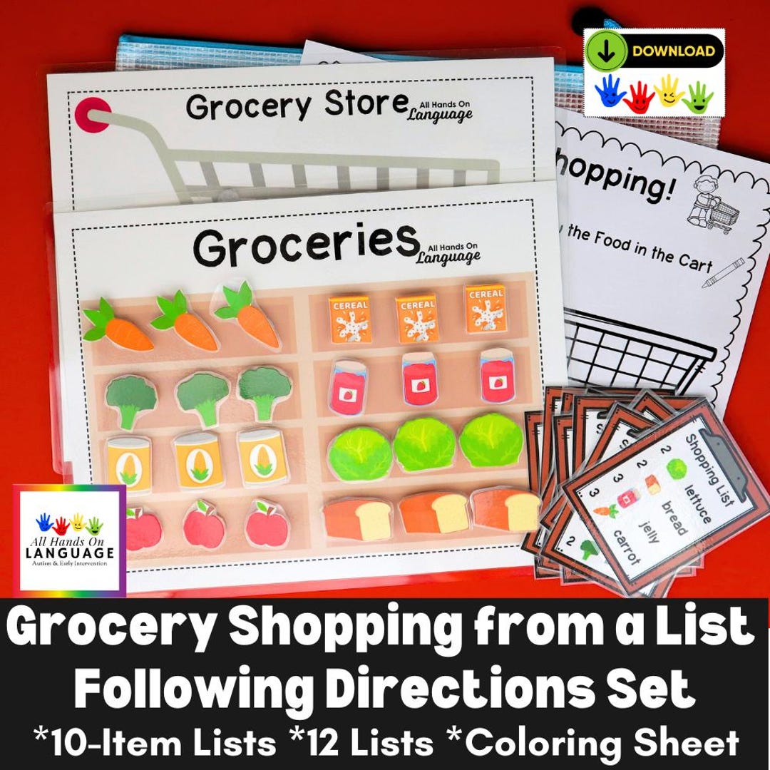 Grocery Shopping Following Directions Game (printable PDF) - Etsy