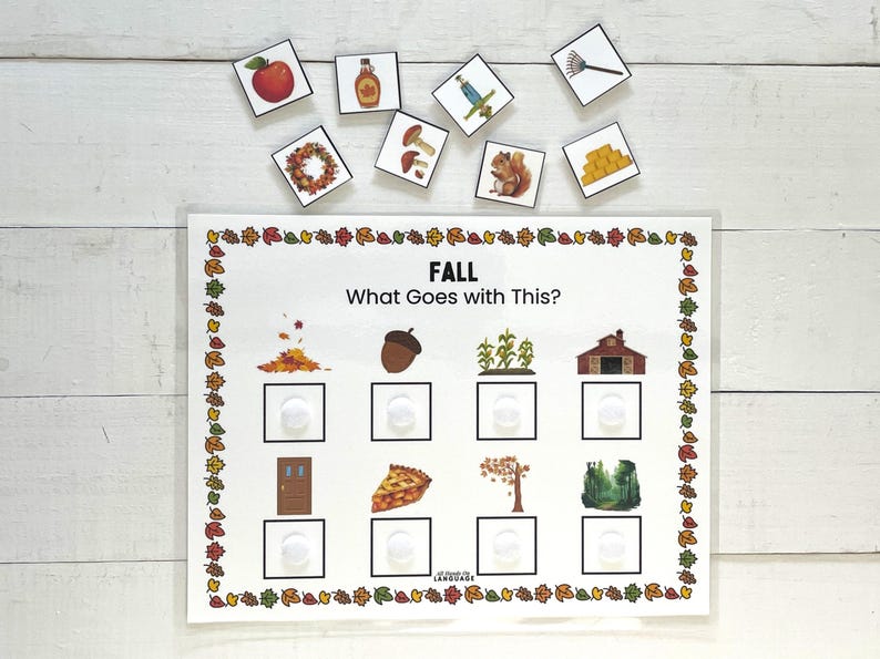 Fall-themed What Goes With This? Associations Matching Activity, Autumn ...