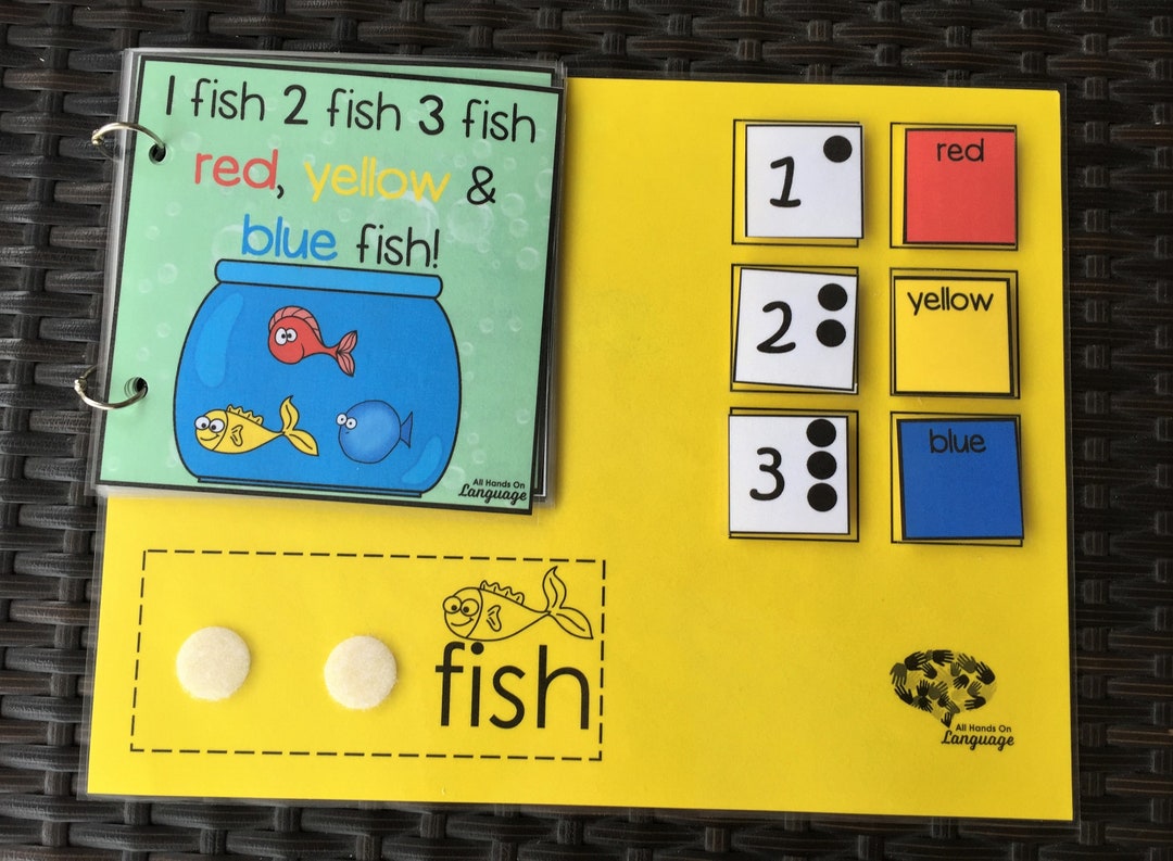 1 Fish 2 Fish 3 Fish Red, Yellow & Blue Fish Interactive Book, for ...