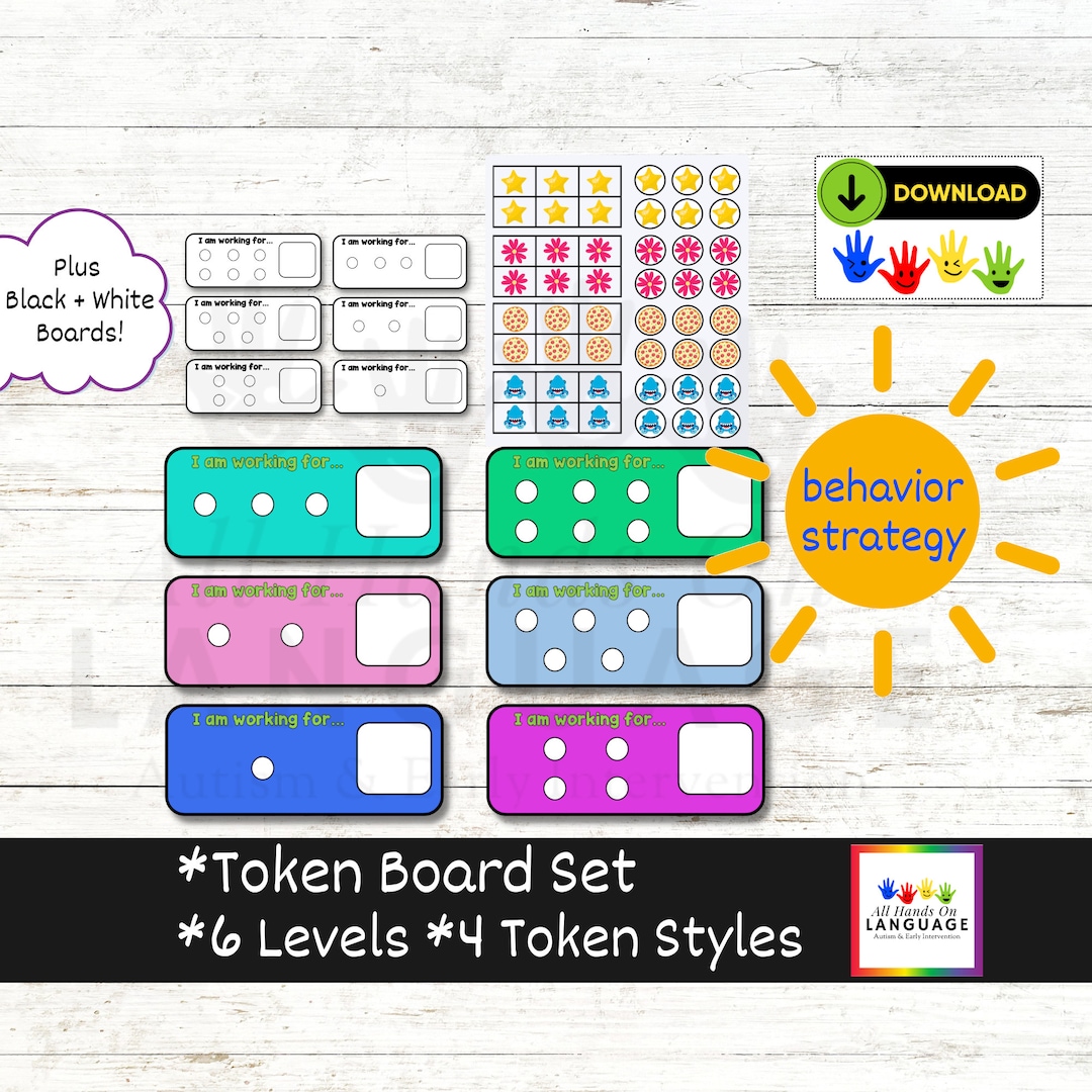 Token Reward Behavior System for Autism Set of 6 i Am Working For ...