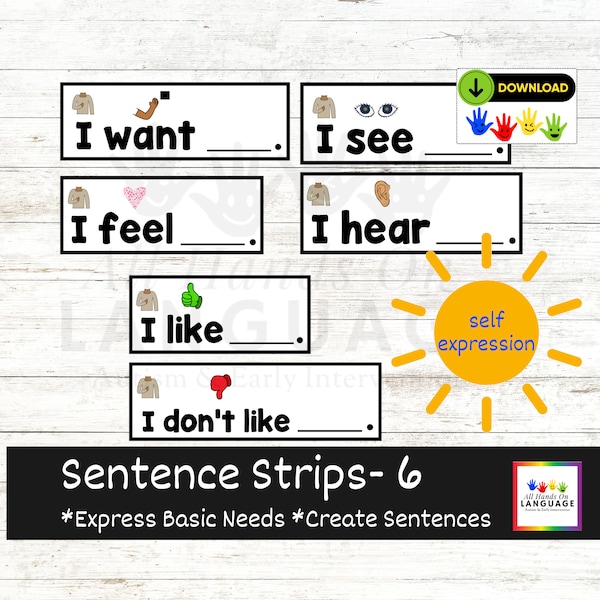 Pecs Sentence Strips - Etsy