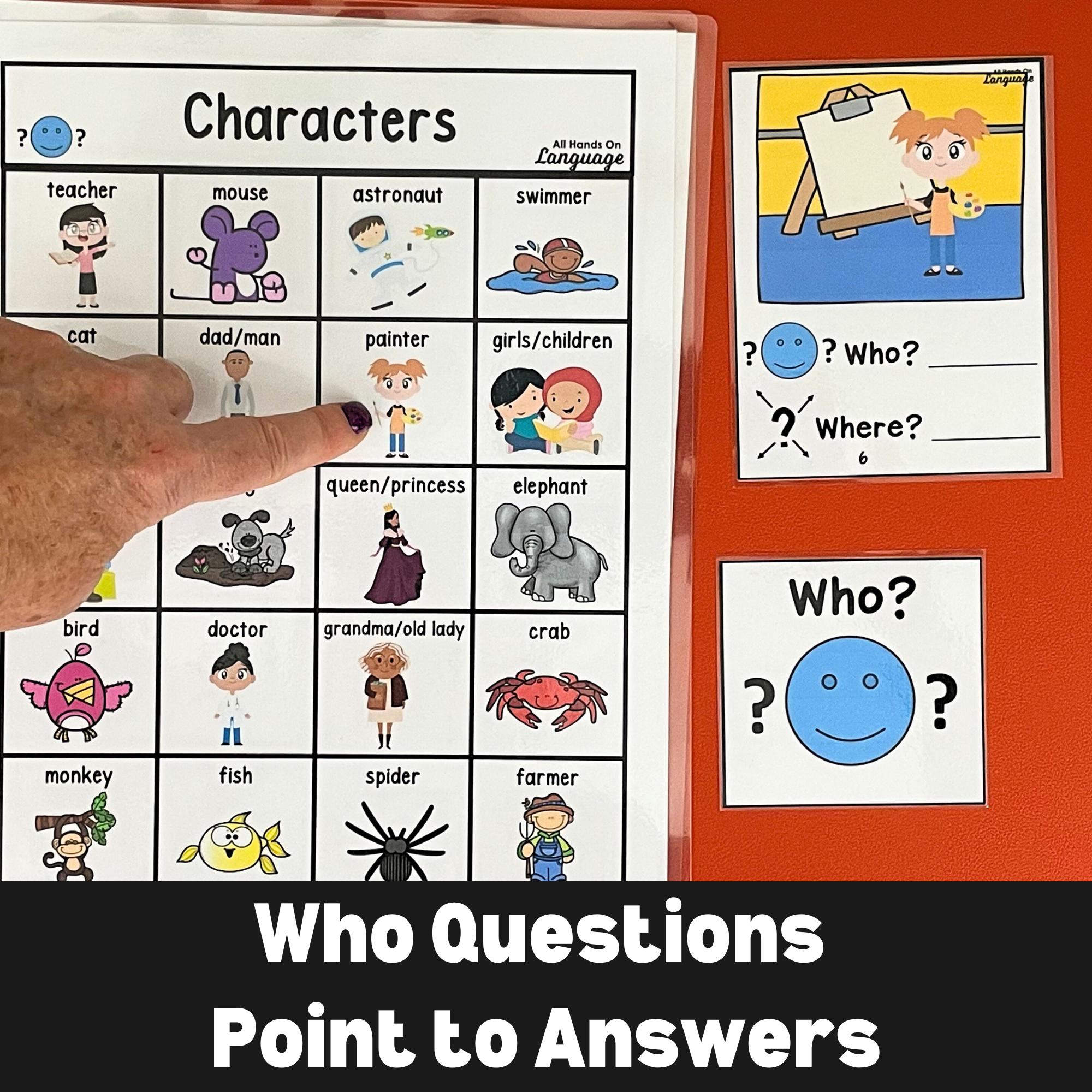 Character & Setting Flashcards: Who and Where Questions With Answer ...