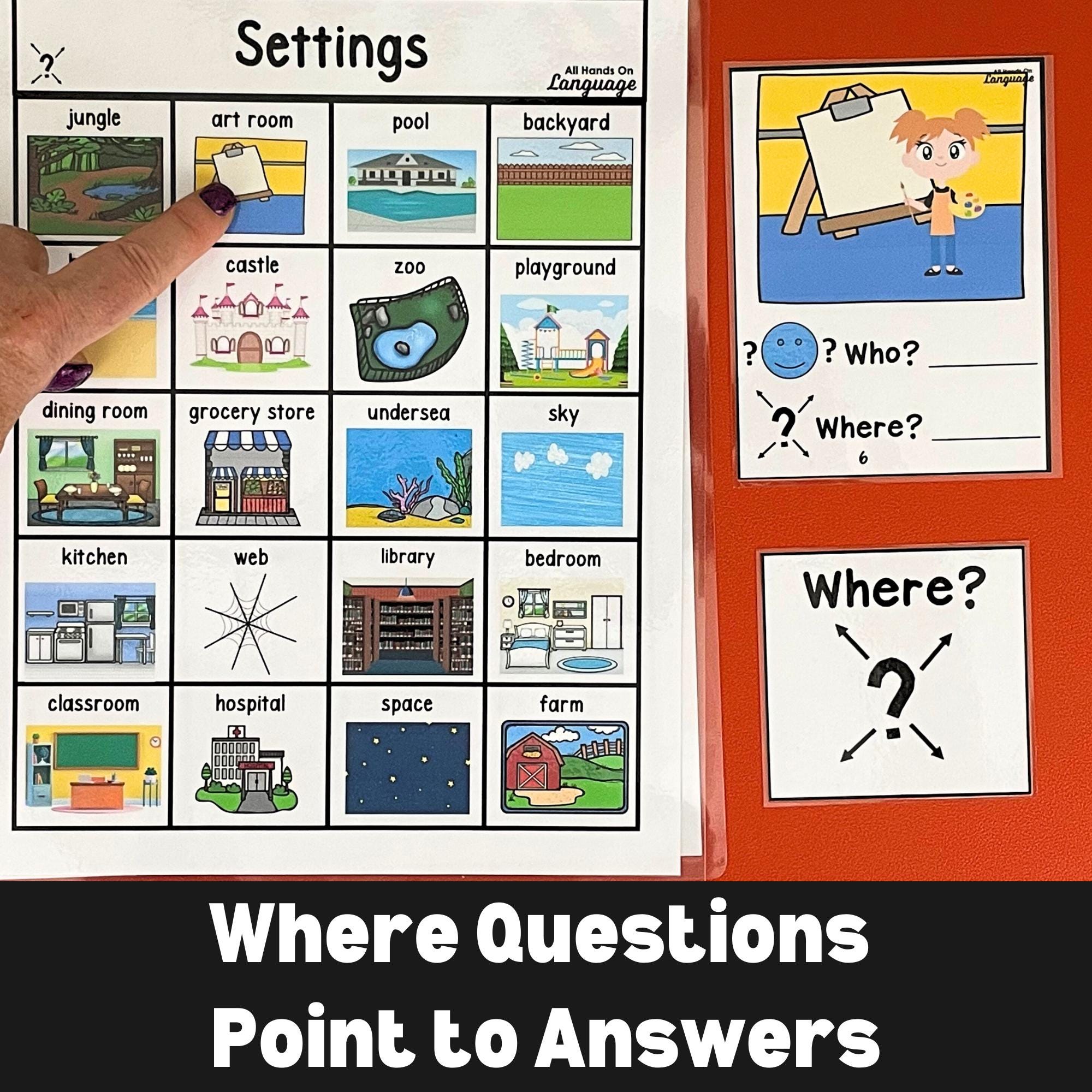 Character & Setting Flashcards: Who and Where Questions With Answer ...