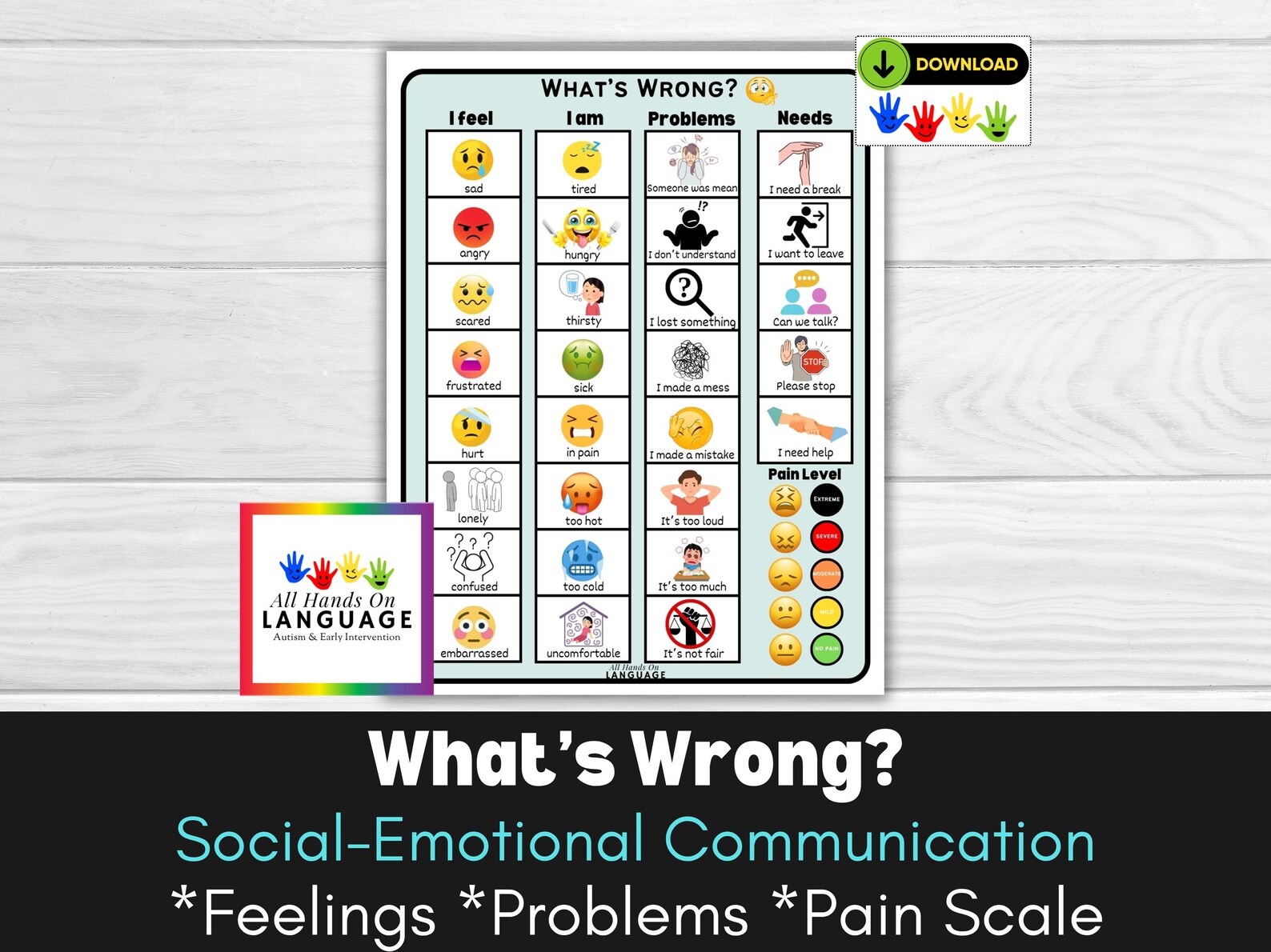 Social-emotional Communication Board: Autism, AAC (PDF Printable) - Etsy
