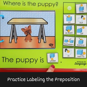 Puppy Preposition Interactive Book: Sentence Building, Speech & Autism ...