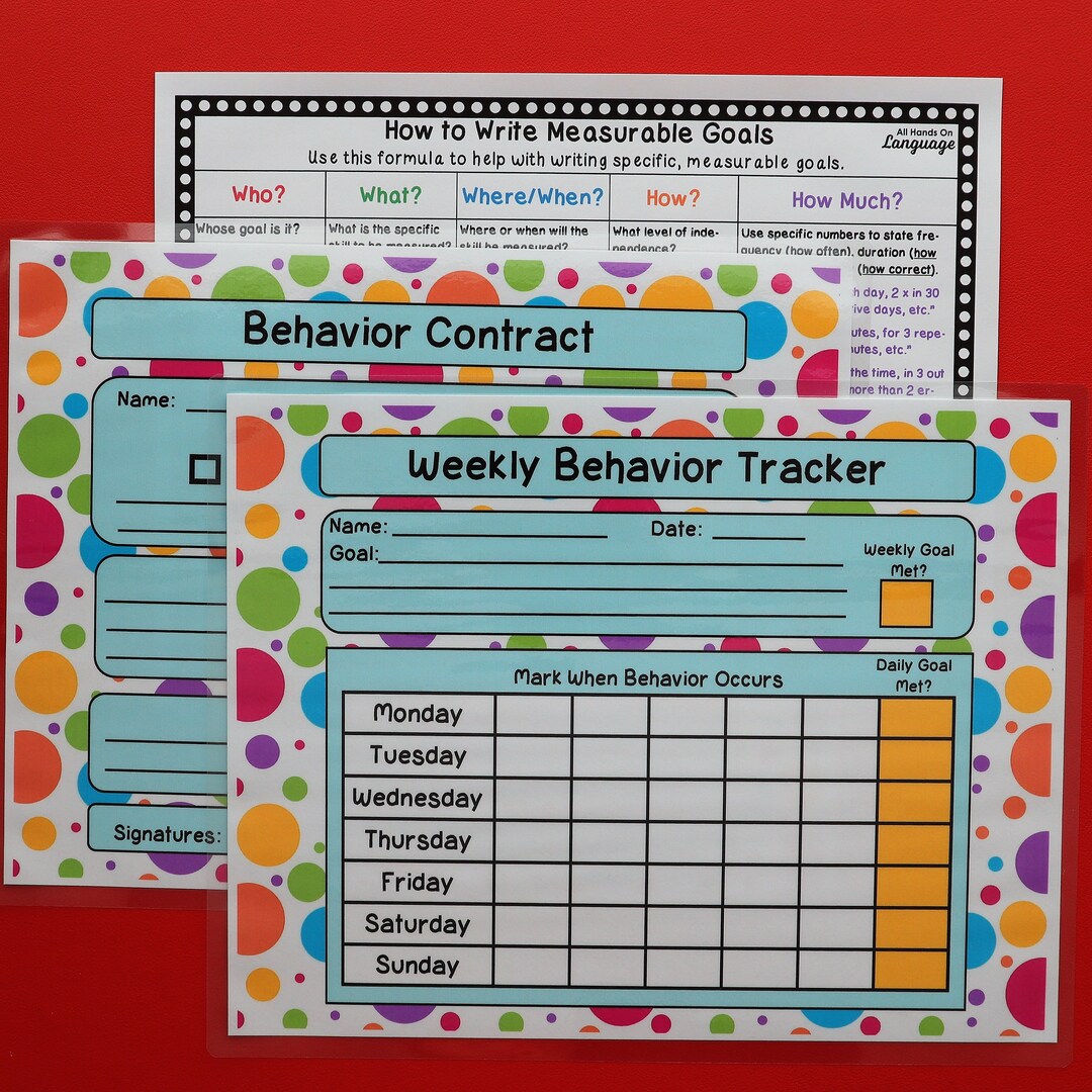Weekly Behavior Tracker Behavior Contract Bonus How to - Etsy