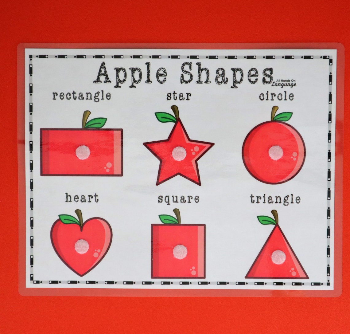 Apple Shapes Matching Activity 2D Shapes Preschool and Autism - Etsy