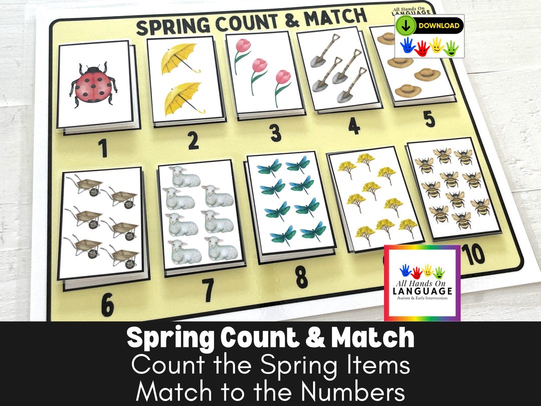 Spring Count and Match Activity: Numbers 1-10 (PDF Printable) - Etsy