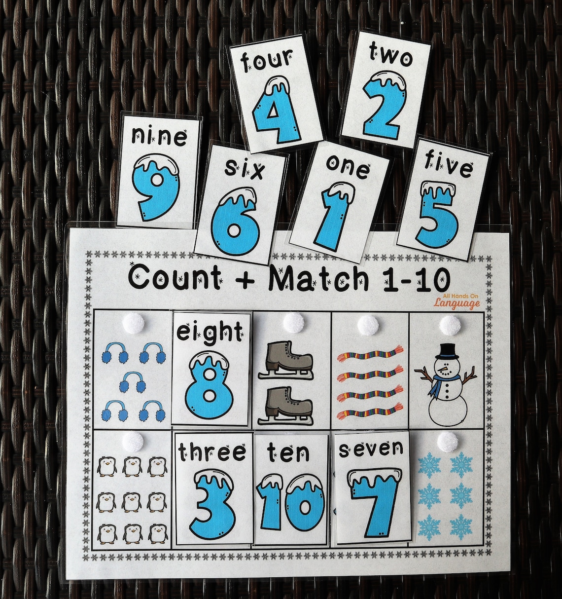 Winter Numbers 1-10 Count and Match Activity Autism and - Etsy