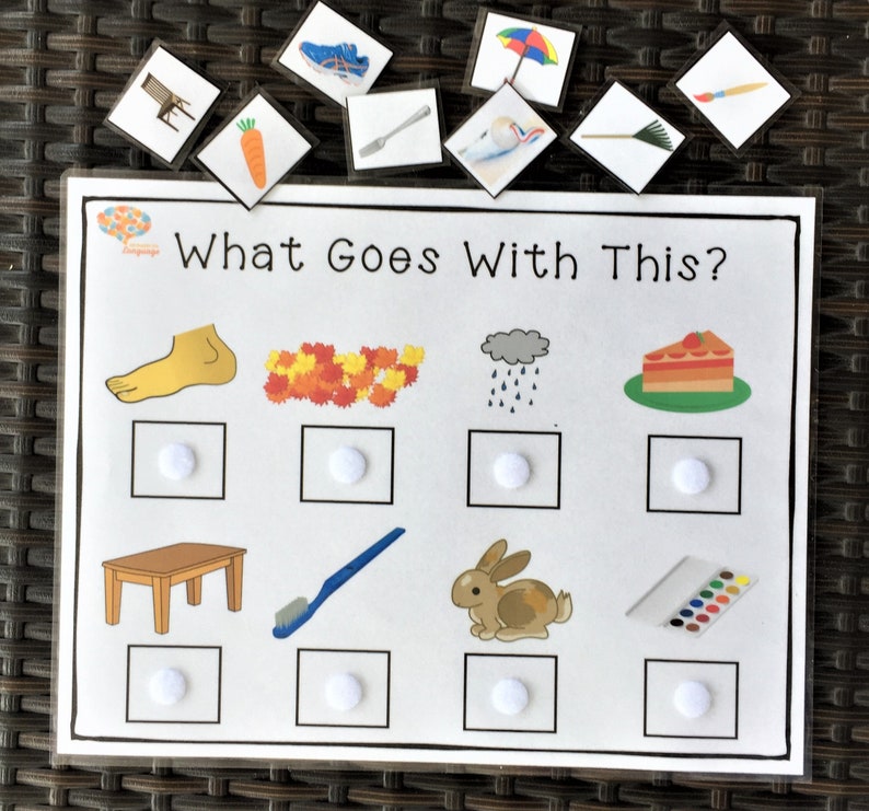 What Goes With This Association Matching Activity Preschool - Etsy