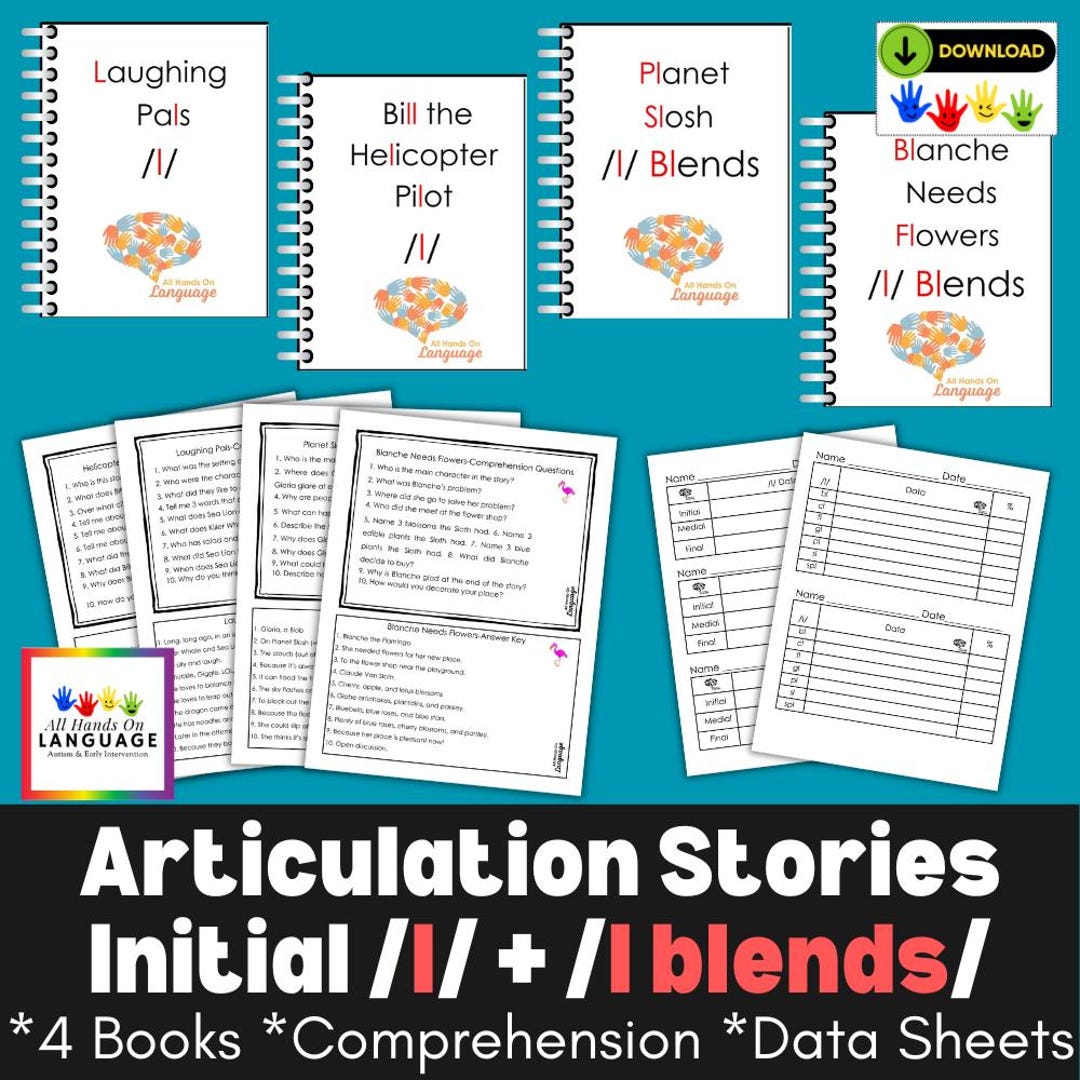 Articulation Stories: Initial L & L Blends - Speech Therapy Books With ...