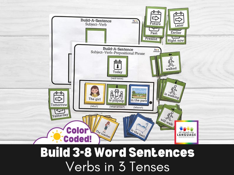 Color-coded Sentence Building: Speech Therapy (printable PDF) - Etsy