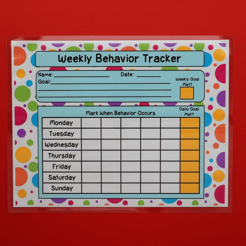 Weekly Behavior Tracker Behavior Contract Bonus How to - Etsy