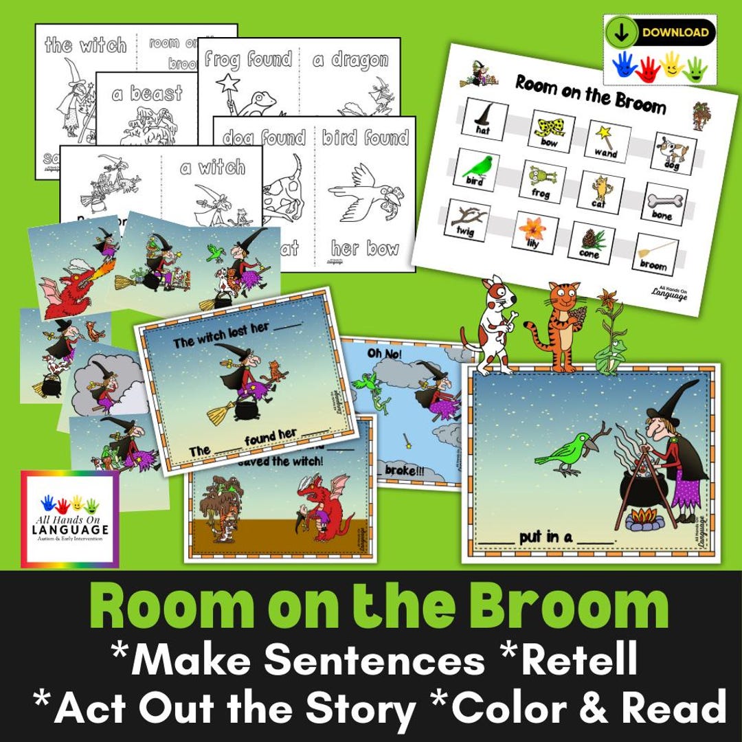 Room on the Broom Story Companion Set: Sequencing, Sentence Building ...