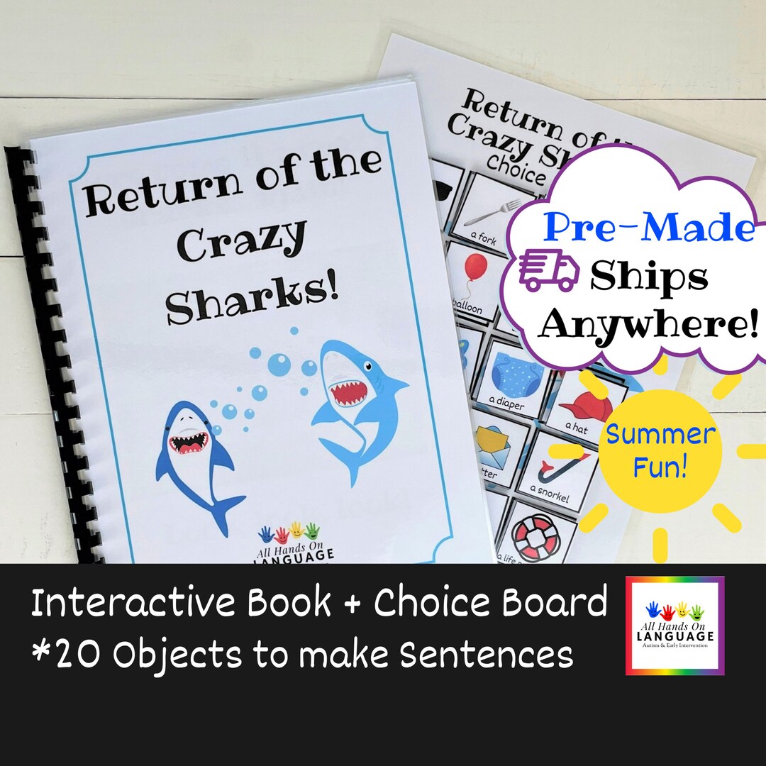 Pre-made Return of the Crazy Sharks Interactive Book and Choice Board ...
