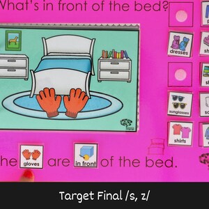 What's in Front of the Bed? Interactive Book for Preposition IN FRONT ...