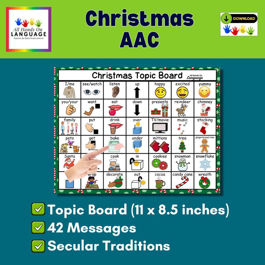 Christmas Communication Board: AAC, Non Verbal, Secular Holiday (PDF ...