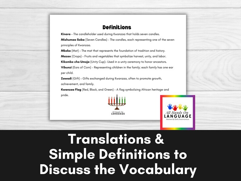 Kwanzaa Matching Game: Holiday Vocabulary Cards (printable PDF) - Etsy